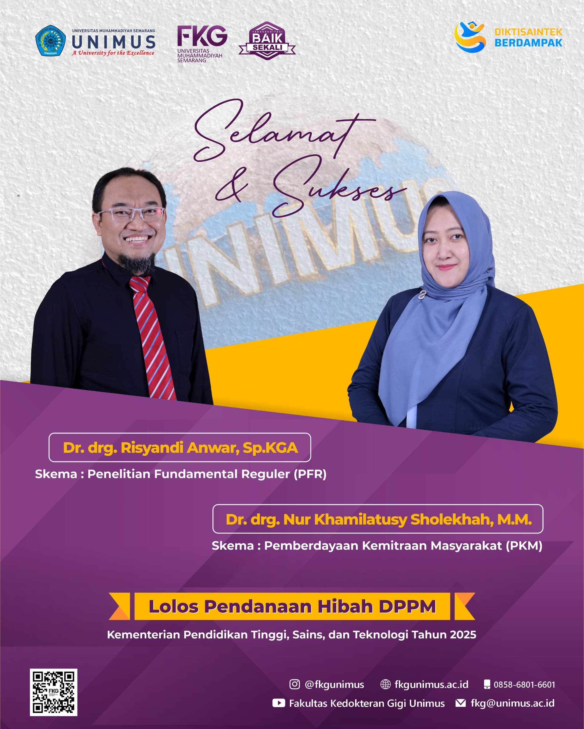 Dua Dosen FKG UNIMUS Raih Pendanaan Program Penelitian dan Pengabdian ...